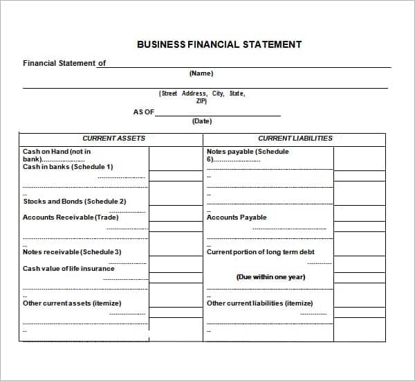 8 Free Financial Statement Templates - Word Excel Sheet PDF 8 Free Financial Statement Templates - Word Excel Sheet PDF