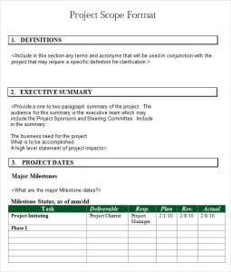3 Free Project scope statement templates - Word Excel Sheet PDF